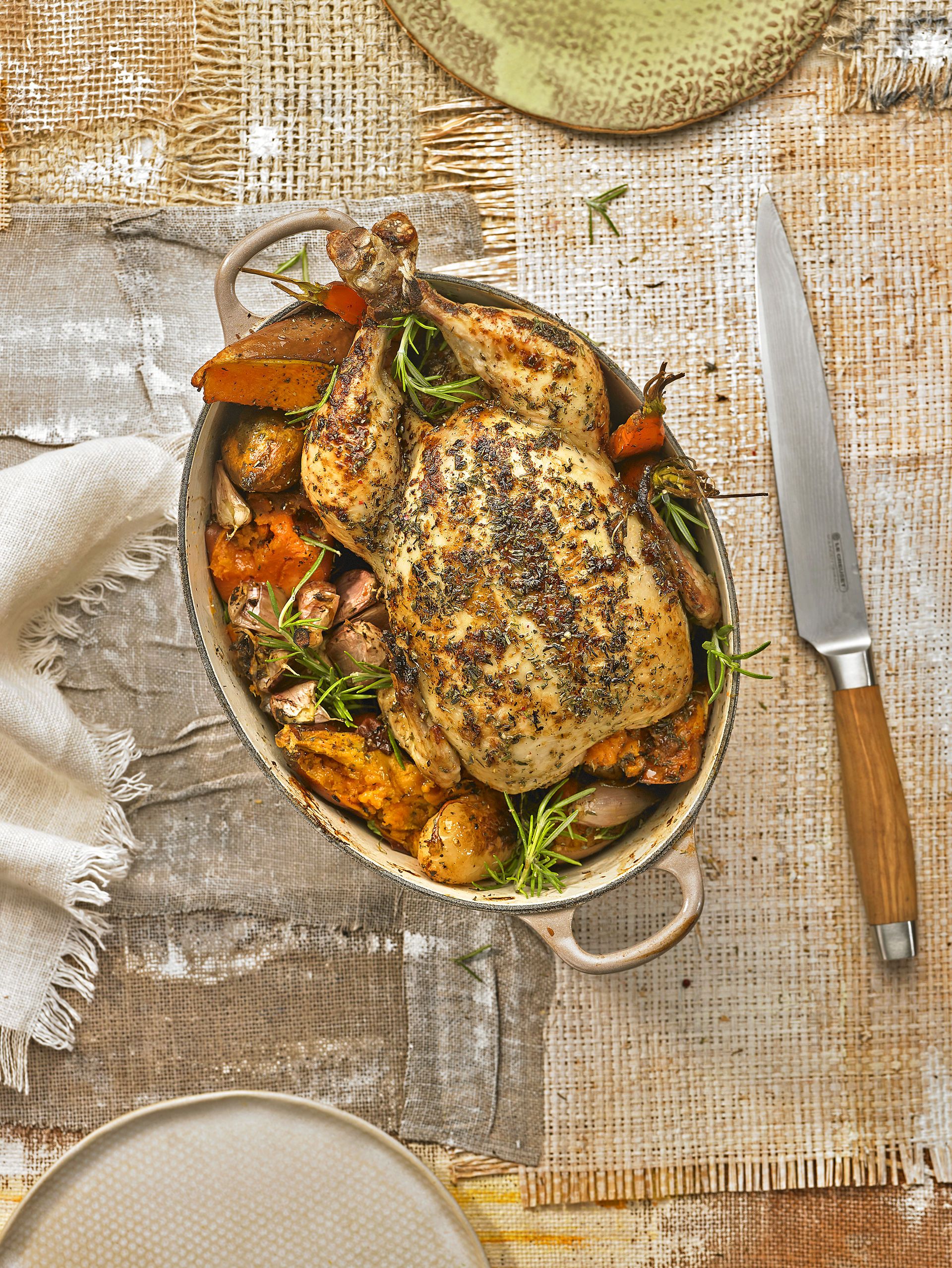 Pollo a la mostaza con boniatos